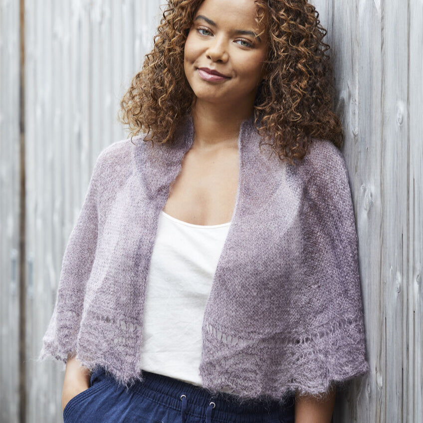 Iridescent Shawl - Knitting Kit - Limited Edition in Kidsilk Haze Colo