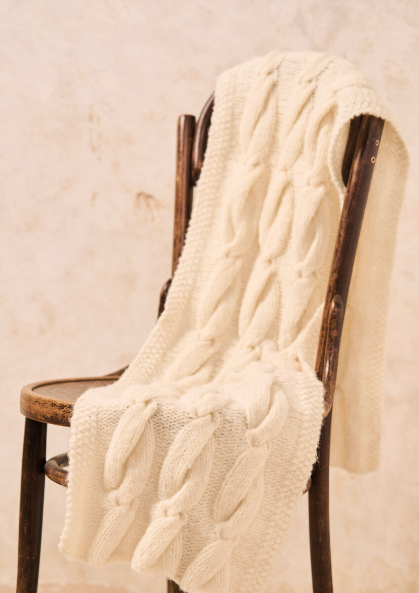 Snow Scarf Knitting Kit | Easy Cable Scarf Pattern by Quail Studio